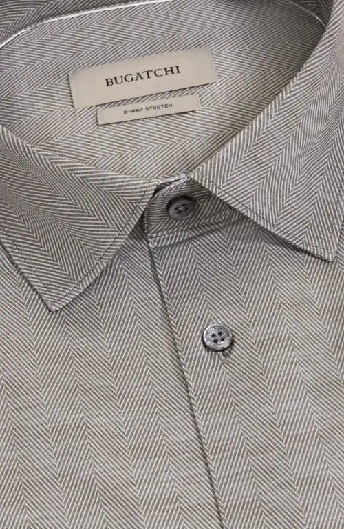 Bugatchi James Ooohcotton Performance Long Sleeve Shirt - Olive