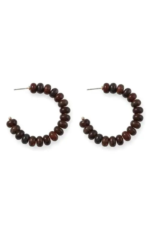 MACRAE & CO. Beaded Hoop Earrings - Brown