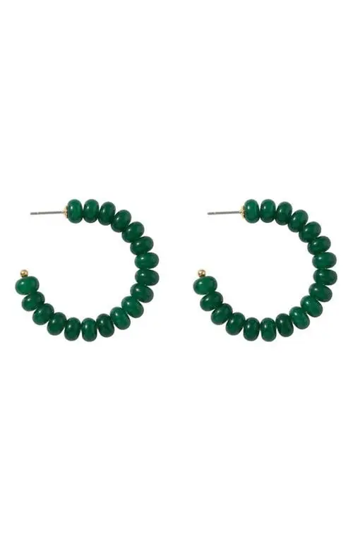 MACRAE & CO. Beaded Hoop Earrings - Green