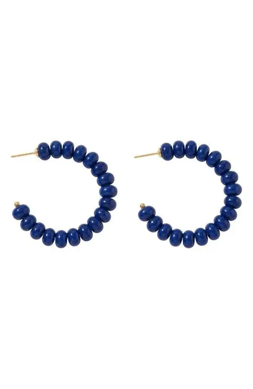 MACRAE & CO. Bauble Beaded Hoop Earrings - Navy