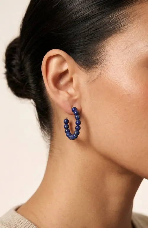 MACRAE & CO. Bauble Beaded Hoop Earrings - Navy