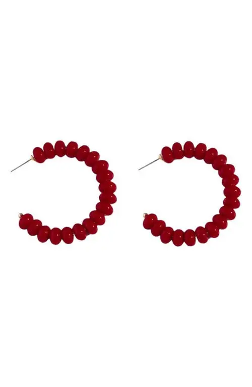 MACRAE & CO. Bauble Beaded Hoop Earrings - Red