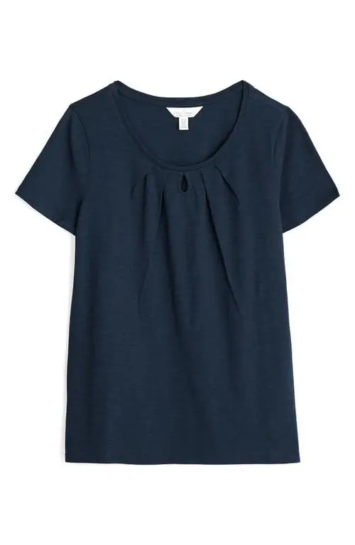 SEASALT CORNWALL Appletree Keyhole Organic Cotton T-shirt - Maritime
