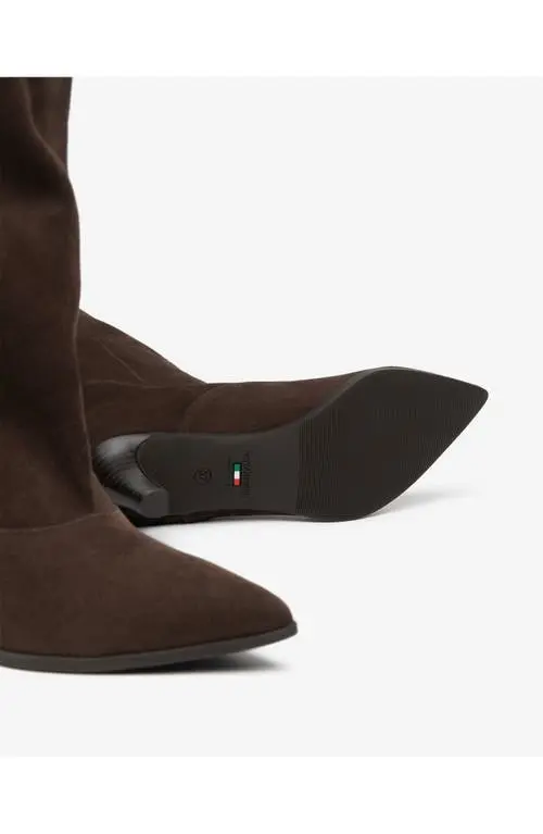 NEROGIARDINI Cuff Pointed Toe Knee High Boot