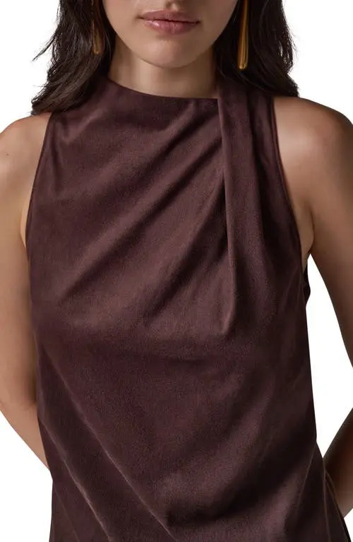 Donna Karan New York Mixed Media Tie Neck Tank