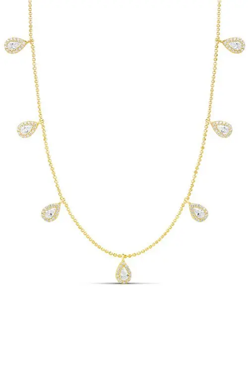 SHYMI Pear Shape Cubic Zirconia Drop Necklace - Gold