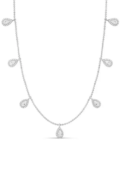 SHYMI Pear Shape Cubic Zirconia Drop Necklace - Silver