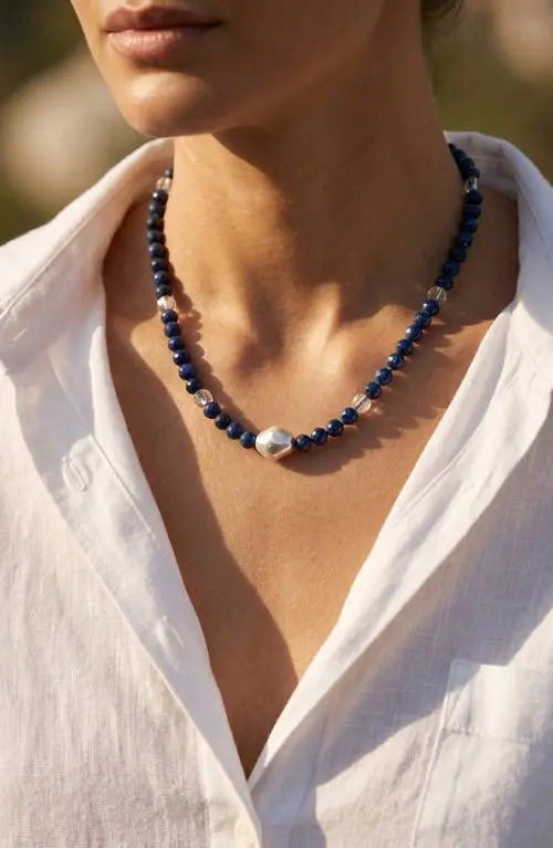 MACRAE & CO. Beaded Harvest Necklace - Navy