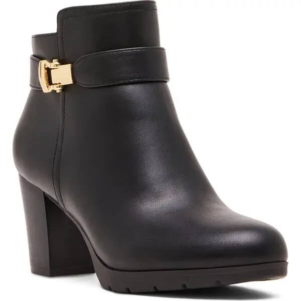 Anne Klein Reins Ankle Boot - Black Smooth