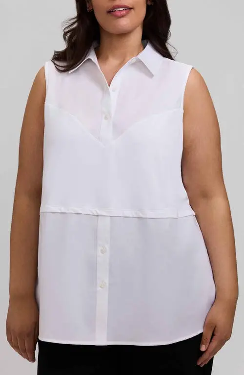 Foxcroft Chelsea Layered Sleeveless Tank - White