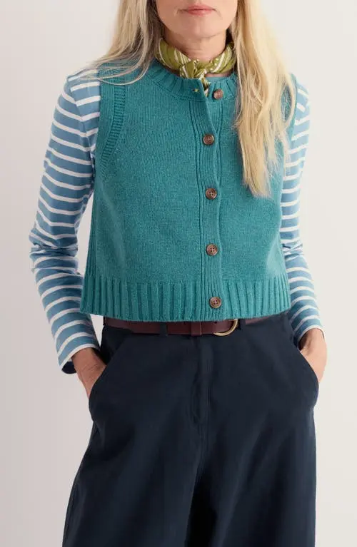 SEASALT CORNWALL Merino Wool Blend Sleeveless Crewneck Vest