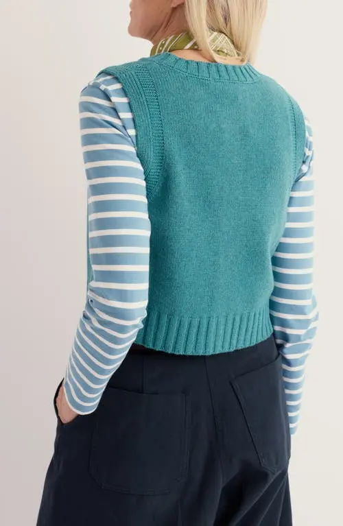 SEASALT CORNWALL Merino Wool Blend Sleeveless Crewneck Vest