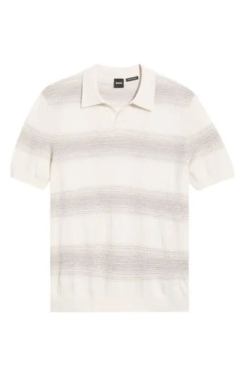 BOSS Lamoroso Striped Merino Wool Polo Sweater