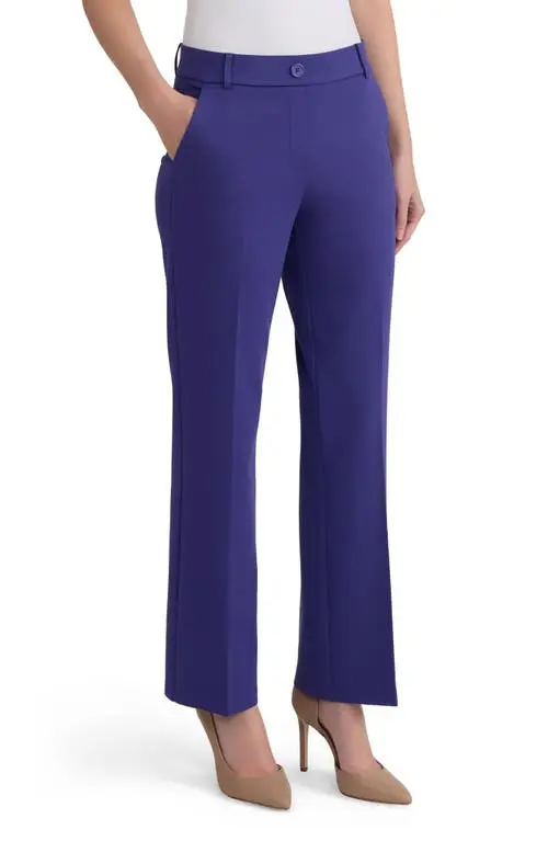 KASPER Faux Fly Pull-on Pants - Regal Plum