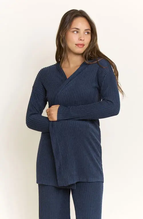 Honeydew Intimates Dream Cloud Ribbed Cardigan - Midnight