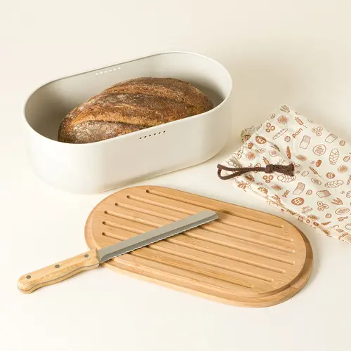 UNCOMMON GOODS Store & Serve 4-in-1 Bread Box La Brigade De Buyer Inc