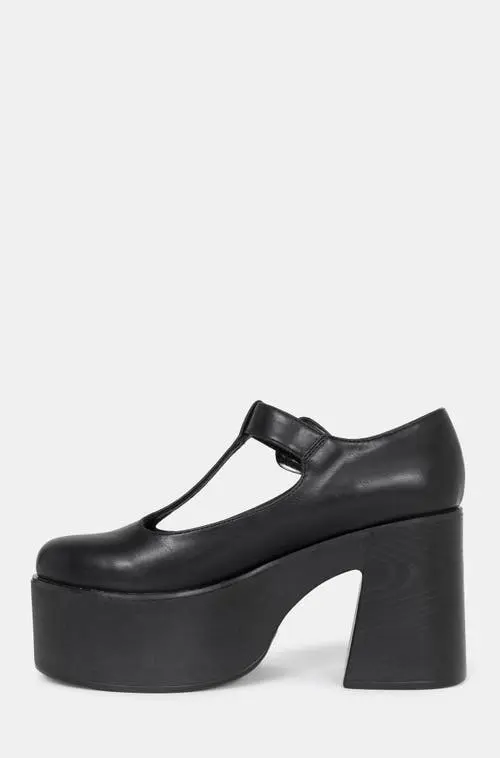 DISTURBIA Renaissance Mary Jane Block Heels With Buckle Detailing