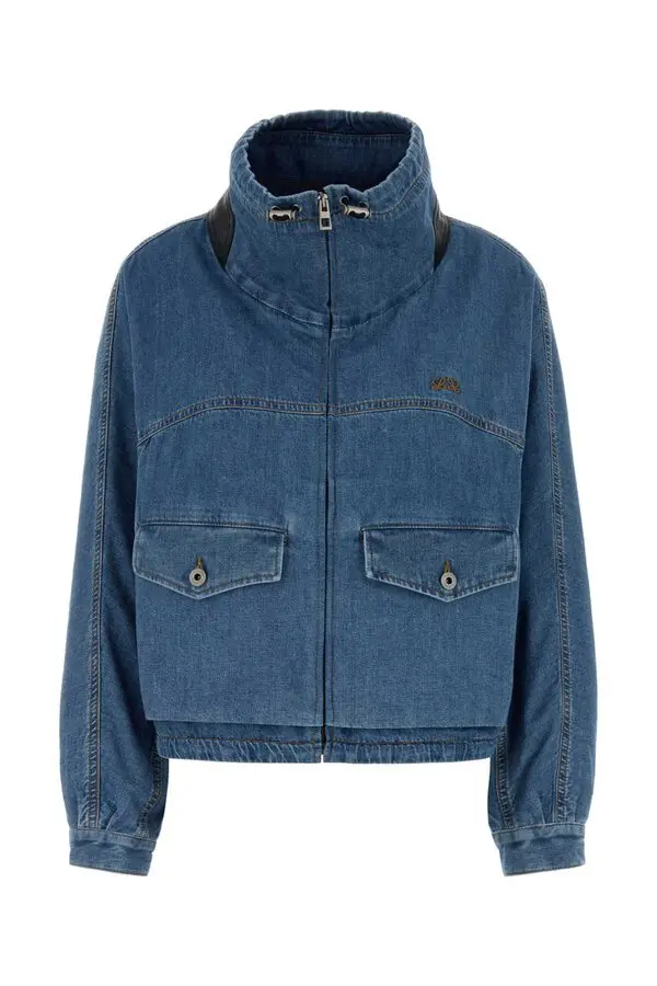Loewe Denim Jacket With Stand Collar