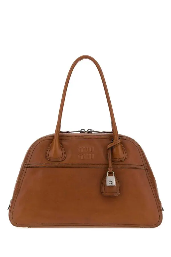 Miu Miu Caramel Leather Vivant Shopping Bag
