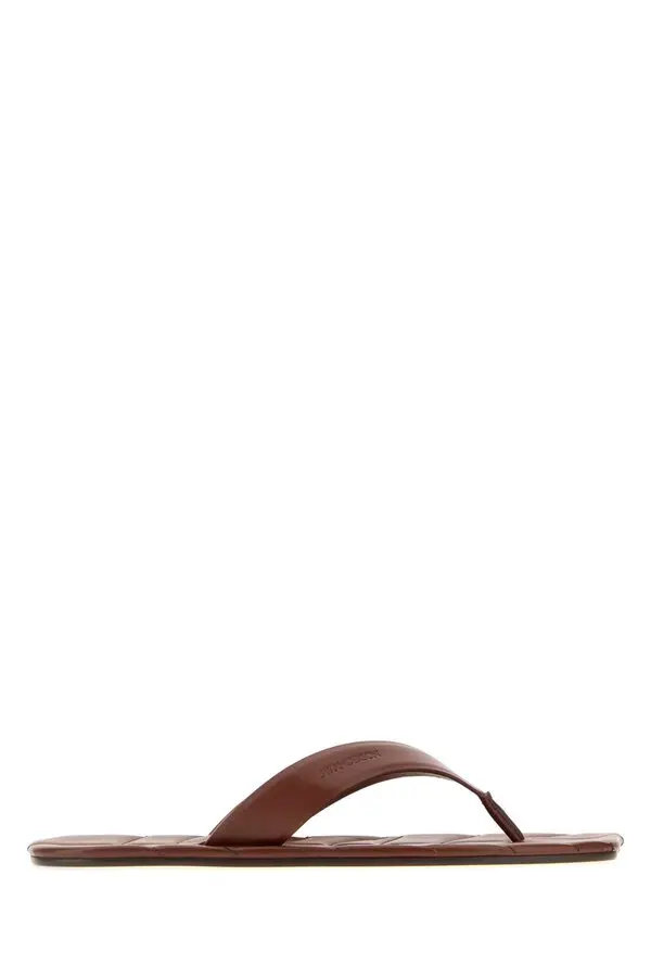 JW Anderson Chocolate Leather Thong Slippers