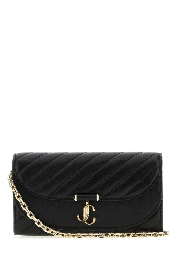 JIMMY CHOO Leather Avn Curve Crossbody Bag - Black