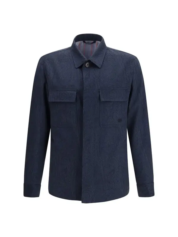 Etro Pure Wool Paisley Motif Shirt Jacket