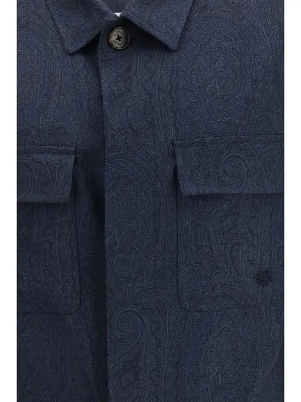 Etro Pure Wool Paisley Motif Shirt Jacket