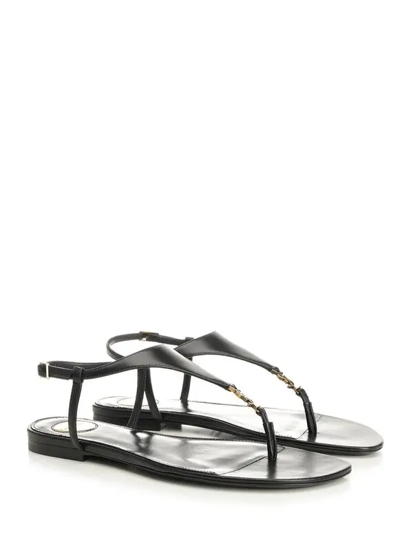 Saint Laurent Cassandre Leather Sandals