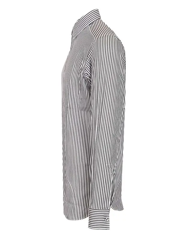 TOM FORD Silk Cotton Ladder Stripe Classic Fit Shirt - Multicolor