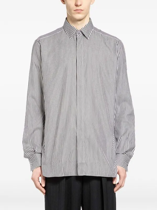 TOM FORD Silk Cotton Ladder Stripe Classic Fit Shirt - Multicolor