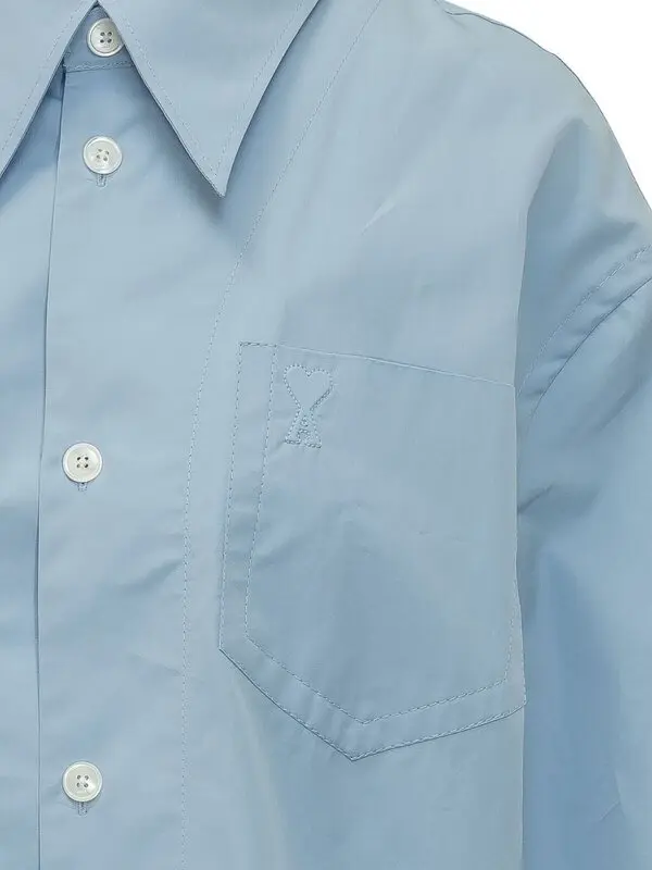 AMI Paris Short-sleeved Poplin Shirt
