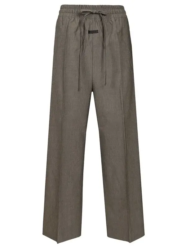 Fear Of God Wide Leg Pleated Trousers In Cotton And Wool Blend