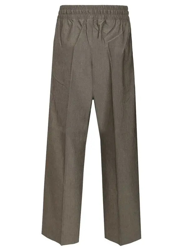 Fear Of God Wide Leg Pleated Trousers In Cotton And Wool Blend