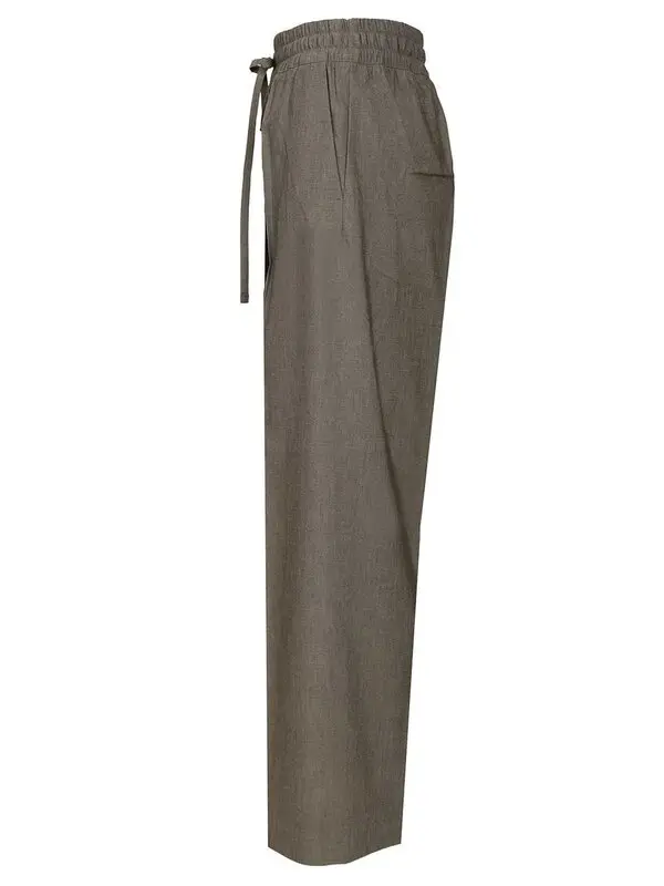 Fear Of God Wide Leg Pleated Trousers In Cotton And Wool Blend