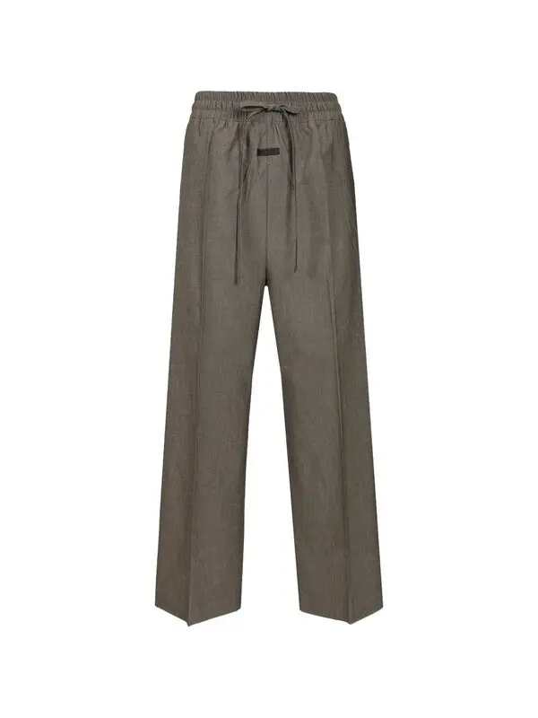 Fear Of God Wide Leg Pleated Trousers In Cotton And Wool Blend