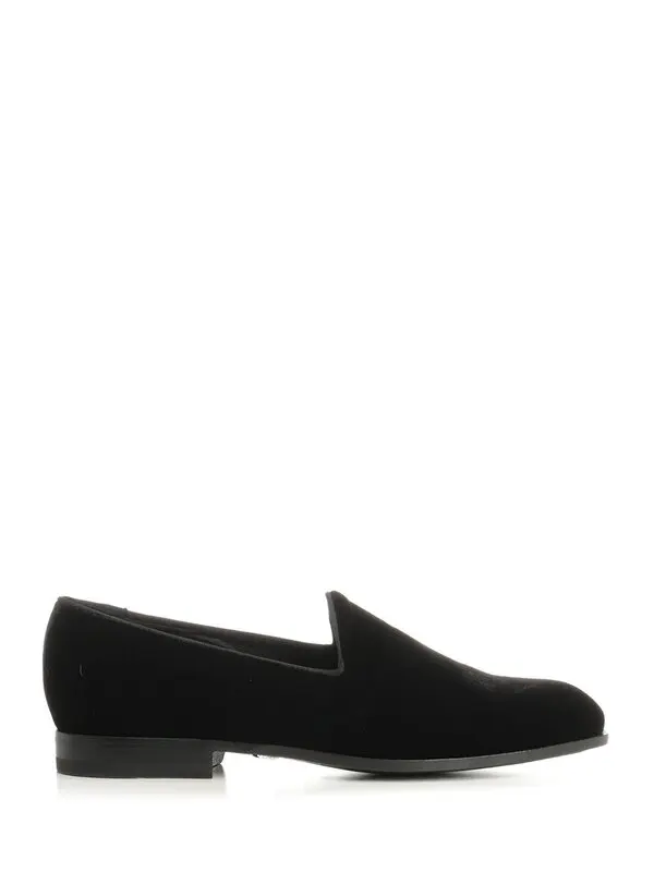Tagliatore Velvet Moccasin - Black