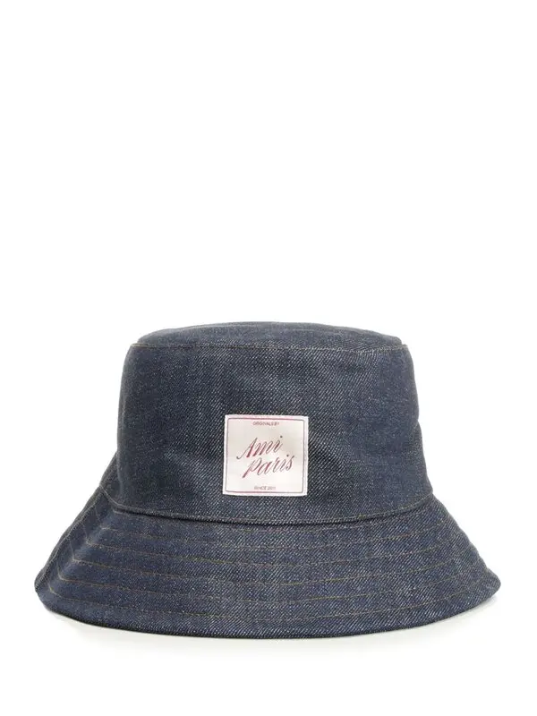 AMI Paris Raw Indigo Denim Bucket Hat