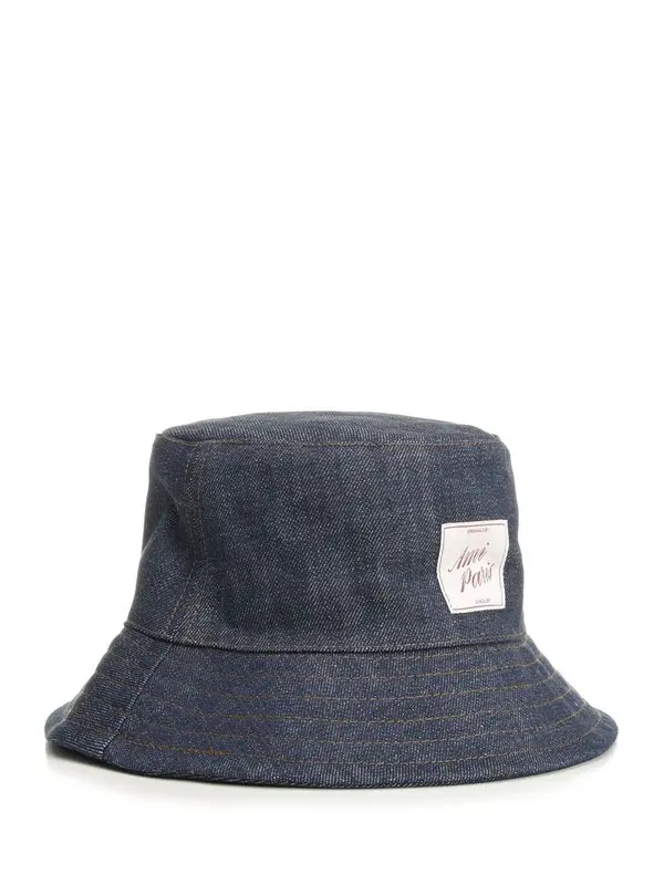 AMI Paris Raw Indigo Denim Bucket Hat