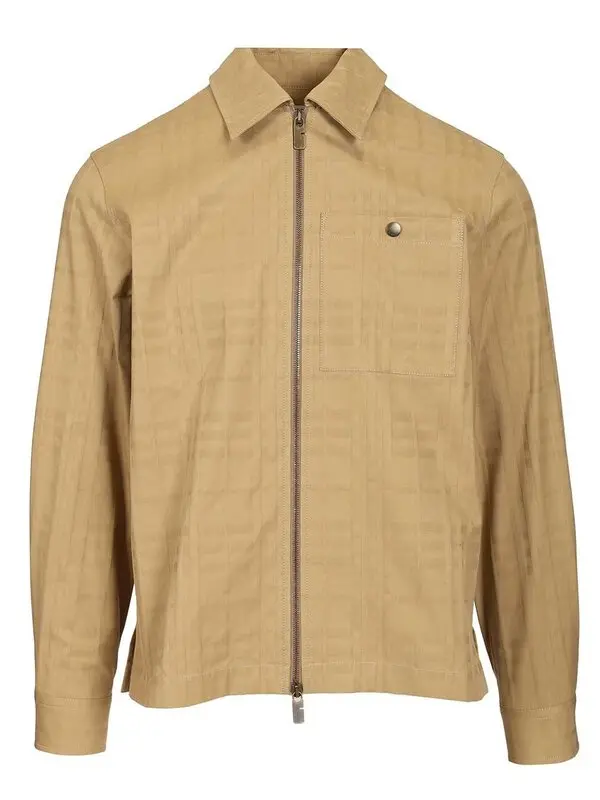 Burberry Check Cotton Zip-up Shirt