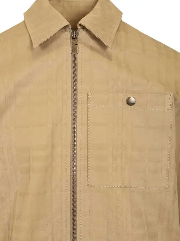 Burberry Check Cotton Zip-up Shirt