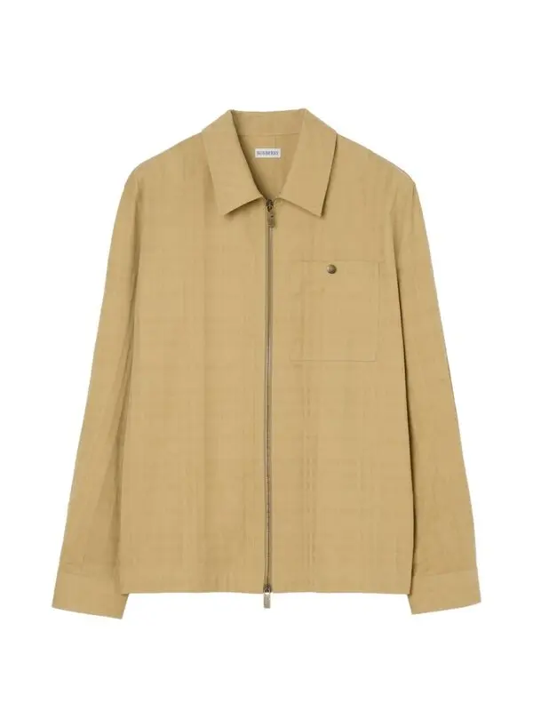 Burberry Check Cotton Zip-up Shirt