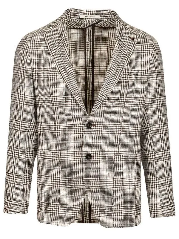 Tagliatore Monte Carlo Prince Of Wales Blazer - Brown