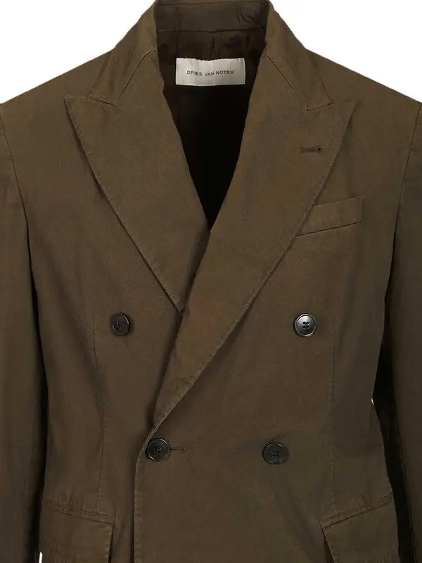 Dries Van Noten Double-breasted Cotton Blazer