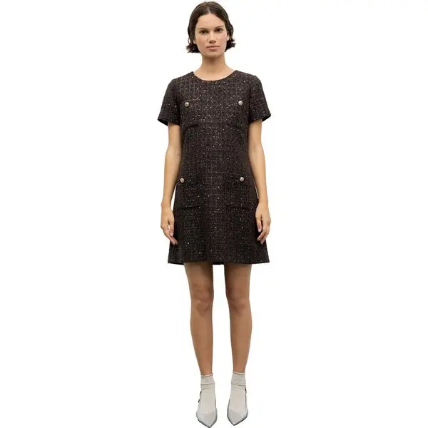 Gerard Darel Coni Short Sleeve Shift Mini Dress