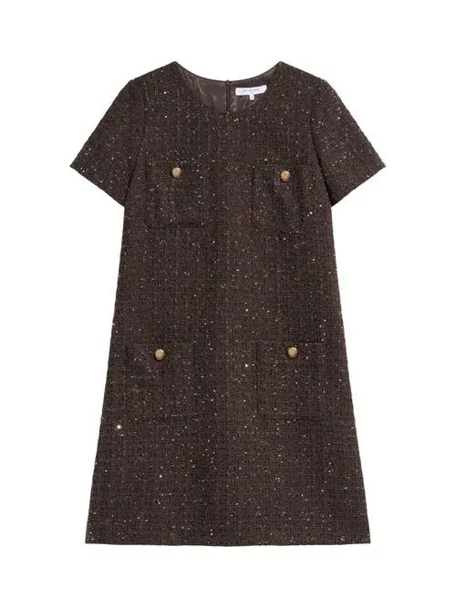 Gerard Darel Coni Short Sleeve Shift Mini Dress