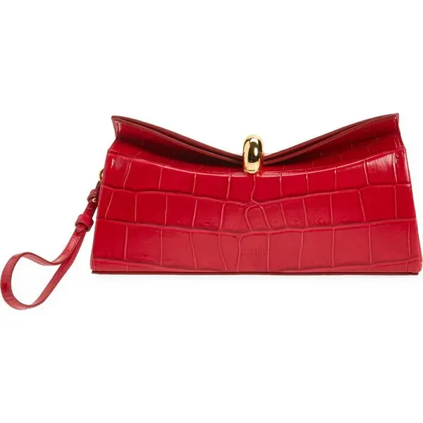 Jacquemus The Valérie Croc Embossed Leather Clutch
