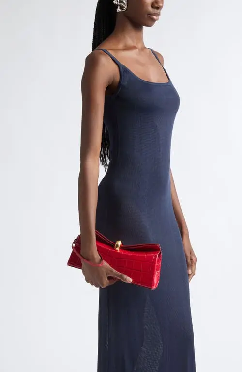 Jacquemus The Valérie Croc Embossed Leather Clutch