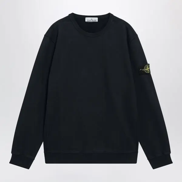 Stone Island Navy Crewneck Sweatshirt In Cotton