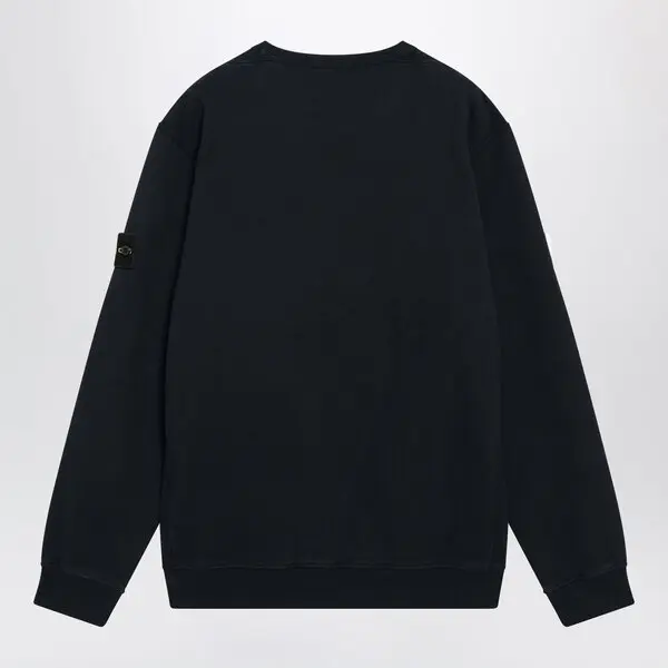 Stone Island Navy Crewneck Sweatshirt In Cotton