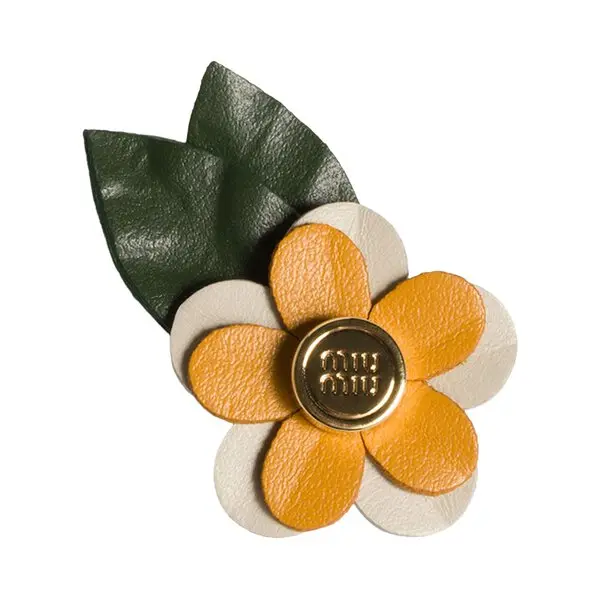 Miu Miu Bag Charm 'ocra/bianco
